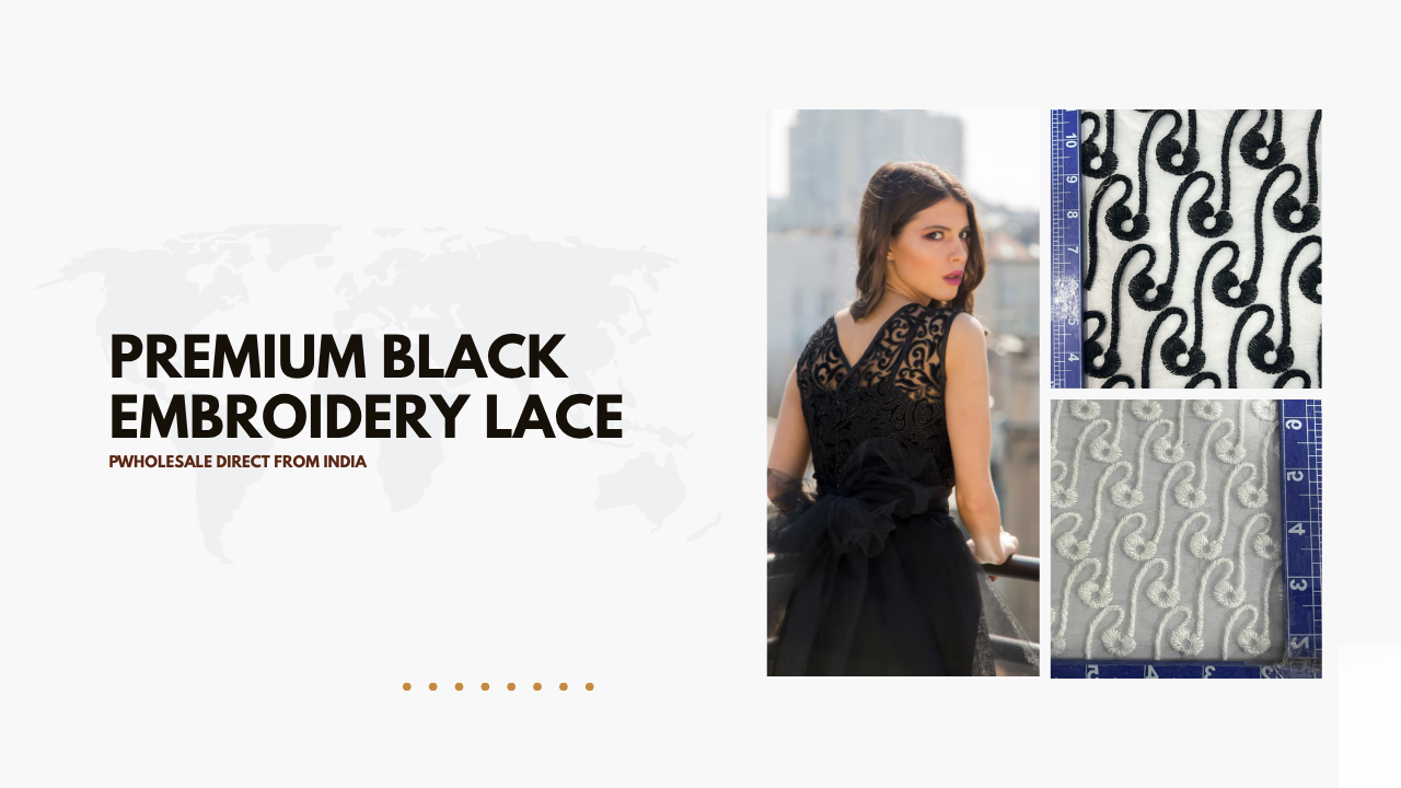 Black Embroidery Lace at Wholesale Price – Buy Online Now – FabricDiary