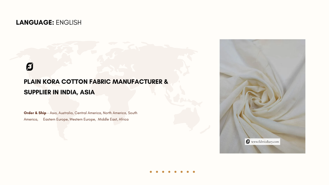 Plain Kora Cotton Fabric Manufacturer & Exporters – FabricDiary